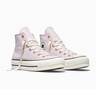 Converse Sneaker CONVERSE CHUCK TAYLOR ALL STAR LIFT PLATFOR, Damen, Gr. 37,5, new found bloom, egret, schwarz, Textil, Schuhe Sneaker