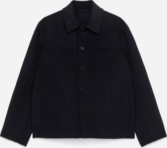 Arket Doubleface-Jacke Aus Wollmischung -Blau