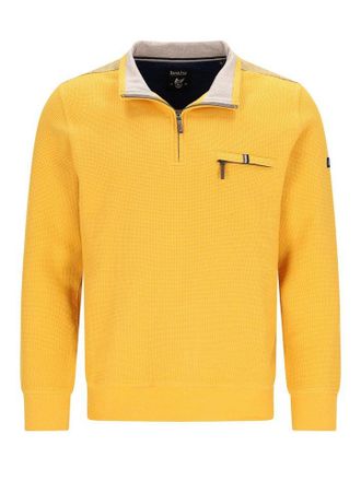 Hajo Sweatshirt Troyersweatshirt in Mini-Waffelstruktur allover - stay fresh