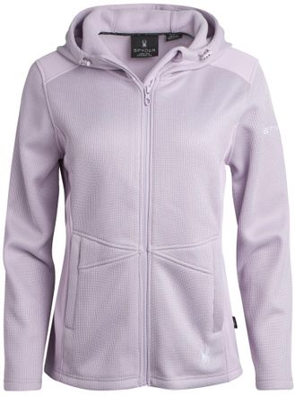 Spyder Damen-Fleecejacke - leichte Polarfleece-Windbreaker-Jacke f&uuml;r Damen, aktiver Rei&szlig;verschluss mit Kapuze f&uuml;r Damen, Violetter Staub, M