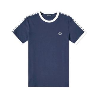 Fred Perry T-shirt Ringer - Homme - Tops - Bleu - Taille: 2XL