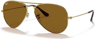Ray-Ban Aviator Classic Sonnenbrillen Arista Gold Fassung Braun Glas 62-14