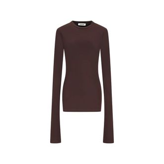 Darkpark Darkpark, Femme, Tops, Brun, Taille: 42 FR Haut &agrave; manches longues et col rond Camren coupe slim