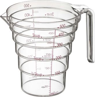 Yamazaki Tableware Yamazaki Industries Mikrowellengeeignet, gestufter Messbecher, 500 ml, transparent, 2700 Stück