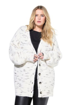 STUDIO UNTOLD Damen große Größen Übergrößen Plus Size Strickjacke, Oversized, Melangestrick Offwhite 46+ 844694200-46+