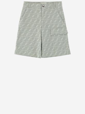Fendi Girls Skirt Stretch Cotton Blend Green Short