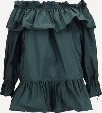 Saint Laurent Ruffled Nylon Poplin Dress Female 36