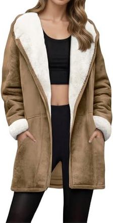 Generic Vestes en polaire pour femme avec fermeture &eacute;clair int&eacute;grale - Pull dext&eacute;rieur doux thermique l&eacute;ger coupe-vent confortable d&eacute;contract&eacute; chaud hiver pou