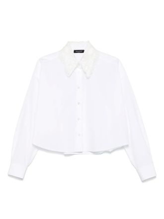 Fabiana Filippi chemise à col orné de cristaux - Blanc