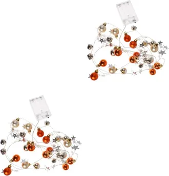 OSALADI 2st&uuml;cke Warmwei&szlig;e Weihnachtskugel Mit Glocke Lichterkette F&uuml;r Innen Und Au&szlig;endekoration Lampen Batteriebetrieb Festtagsatmosph&auml;re F&uuml;r Zuhause Und Gart