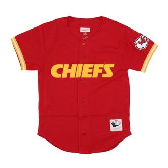Mitchell & Ness Kansas City Chiefs Mesh Button Jacke - - Sport - Herren - Rot - S