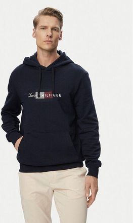 Tommy Hilfiger Sweatshirt Script Flag MW0MW43220 Dunkelblau Regular Fit