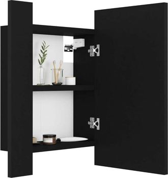 Les Tendances Armoire de salle de bain à miroir à LED Noir 40x12x45