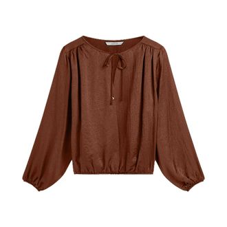 Summum Elegantes Seiden-Oberteil - - Blouses & Shirts - Damen - Braun - XL