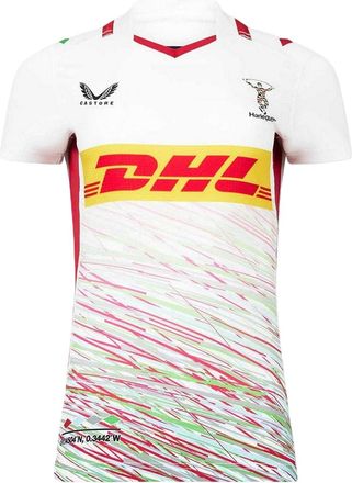 Castore Harlequins F.C. Ausw&auml;rtstrikot f&uuml;r Damen (Brillantes Wei&szlig;/Kirschrot)