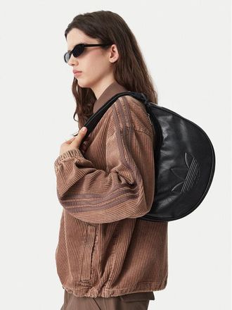 adidas Handtasche Adicolor Half Crescent Bag Metallic Pu KR1546 Schwarz