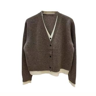 Generic Cardigan dhiver &agrave; manches longues et col en V simple boutonnage &eacute;l&eacute;gant &agrave; manches bouffantes pour femme, 1, XS