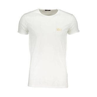 Cavalli Wei&szlig;es T-Shirt mit Rundhalsausschnitt und Einzigartigem Druck - - Tops - Herren - Wei&szlig; - L