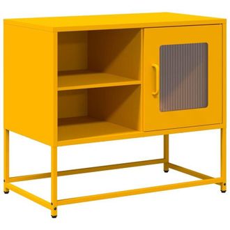 vidaXL Meuble tv jaune moutarde 68x39x60,5 cm acier - Vidaxl