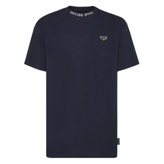 Philipp Plein Homme, Tops, Bleu, Taille: 3XL T-Shirt Col Rond MC TM