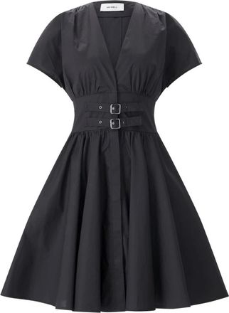 Meimeij Femme, Robes, Noir, Taille: 36 FR Robe Courte en Coton