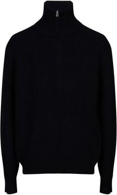 A.P.C. Pull &agrave; col montant en maille c&ocirc;tel&eacute;e de laine