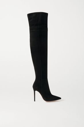 Gianvito Rossi 105 Overknees Aus Veloursleder - Schwarz
