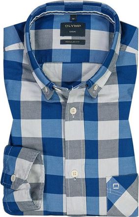 Olymp Herren Hemd blau kariert