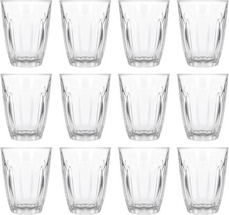 Argon Tableware 125ml Geriffelte Saftgl&auml;ser - 12x Sp&uuml;lmaschinenfest K&uuml;che Wasser Cocktail Saft Gin Wein Whisky Trinken Glaswaren Gl&auml;ser Set