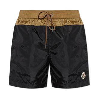 Moncler Homme, Maillots de bain, Noir, Taille: L Short de bain avec &eacute;cusson logo