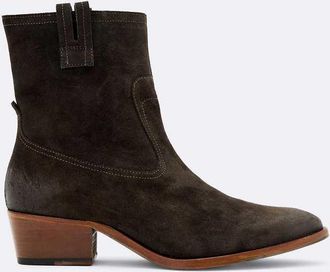AllSaints Jura Stiefel mit N&auml;hten in Dunkelbraun