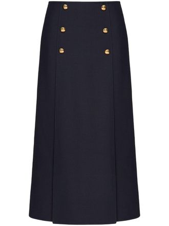 Valentino Garavani Crepe Couture Midirock - Blau