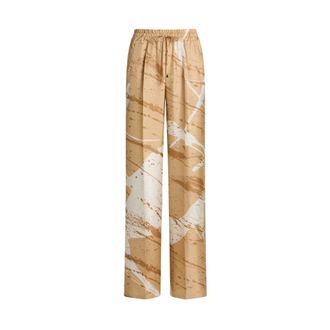 Kiton Femme, Pantalons, Beige, Taille: 40 FR Pantalon ample &agrave; motif abstrait