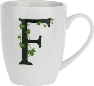 La Porcellana Bianca la Porcellana Becher Buchstabe F, wei&szlig;