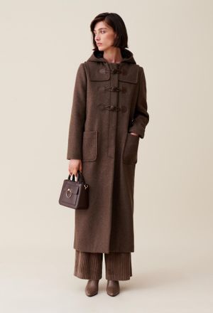 Claudie Pierlot Manteau long marron &agrave; capuche