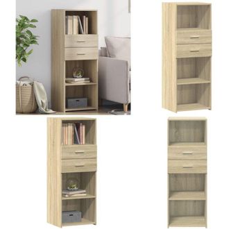 vidaXL Highboard Sonoma-Eiche 45x42,5x124 cm Holzwerkstoff - Sideboard - Hochschrank - Wohnzimmerm&ouml;bel - Eiche Dekor - Holzwerkstoff - Home & Living