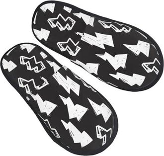 Generic Pantoufle Maison &Eacute;clair Noir Et Blanc Hiver Pantoufles Confortable Hiver Chaussures Chaudes Doux Chaudes Pantoufles Pour Chambre H&ocirc;tels Salon L