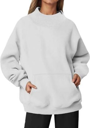 Generic Sweat-shirt ample &agrave; &eacute;paules tombantes pour femme avec doublure en polaire - Coupe ample - Manches longues - Confortable - Style gothique - Tendance au