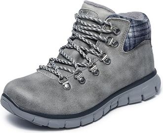 Skechers Bottines Synergy-Plaid Mood pour femme, charbon, 39 EU