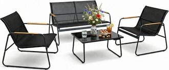 VCM Set de meubles de jardin Lexila 0 Noir