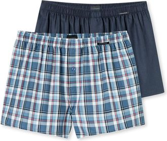 Schiesser Herren 2 Pack Boxershorts Baumwolle Web Multipack - Webboxer, Sortiert 7_182428, 10