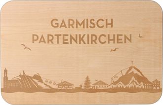 Goodtimes Garmisch-Partenkirchen Skyline Frühstücksbrett 23cm x 15cm x 1cm