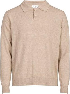 Cala Pull col polo droit en laine m&eacute;lang&eacute;e