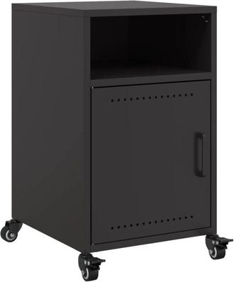 vidaXL Table de chevet noir 36x39x59 cm acier Vidaxl