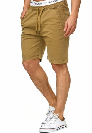 Indicode Herren Kelowna Chino Shorts mit 4 Taschen aus 98% Baumwolle | Bermuda Sommershorts für Männer Amber XXL