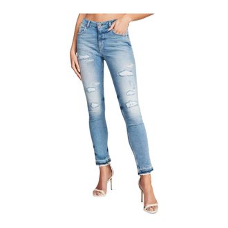 SER.O.YA Blaue High-Waisted Jeans mit Distressed Front und RocknRoll-Schlitzen - - Jeans - Damen - Blau - W25