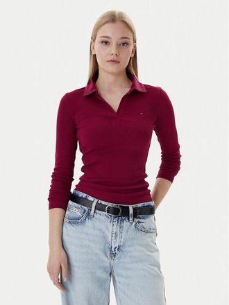 Tommy Jeans Bluse Essential DW0DW21933 Dunkelrot Slim Fit