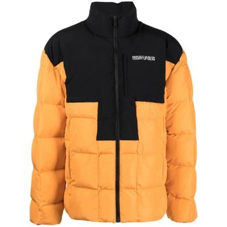 Marcelo Burlon Homme, Vestes, Orange, Taille: M Logo Cross Block Puffer Jacket