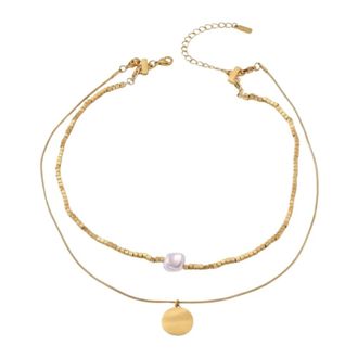 Dansk Copenhagen Vera 2in1 Kurze Halskette - - Accessories - Damen - Gelb - ONE SIZE
