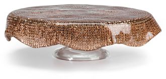 IVV Scalloped candy dish diamante cm-26 chrome hazelnut decoration